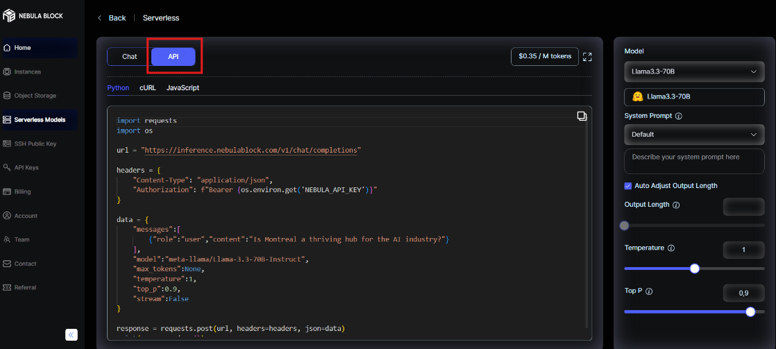 Access LLaMA 3.3‑70B on Nebula Block in Minutes